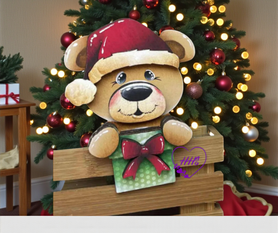 MDF Christmas Bear Interchangeable Insert – Handmade Haven Studio